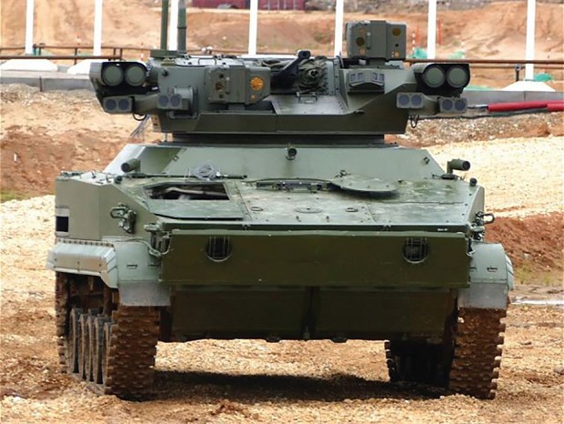 Russian Unmanned Ground Vehicle (UGV) based on BMD armoured chassis ...
