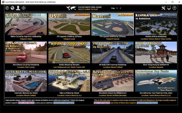 new interface for maps menu image - California Megamod for Grand Theft ...