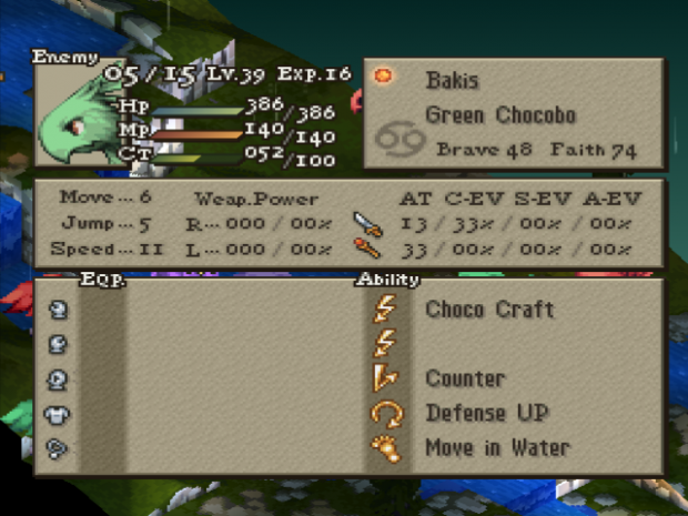 Green Chocobo Status Screen image - Final Fantasy Tactics 1.3 mod for ...