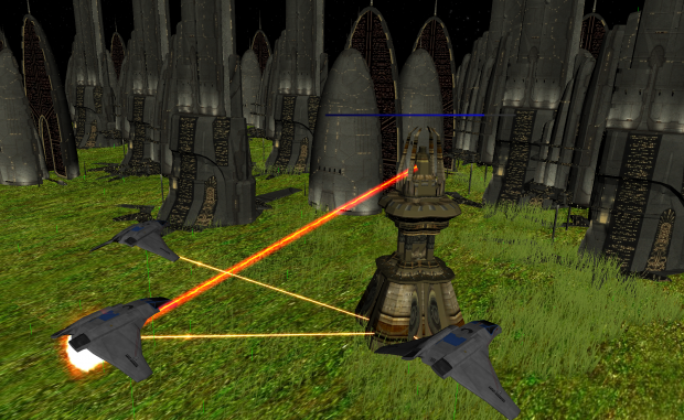 Gorn Defence Tower Protect Gorn City agains Valkyrie class fighters 01 ...