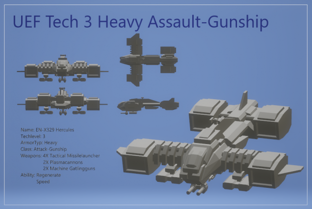 UEF Tech 3 Heavy Attack-Gunship image - (F.B.P.) Future Battlefield ...