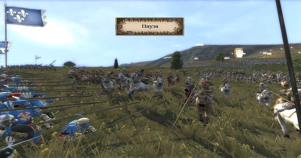 1300 AD Part. Papal uhlans, charging French pikemen image - Medieval ...