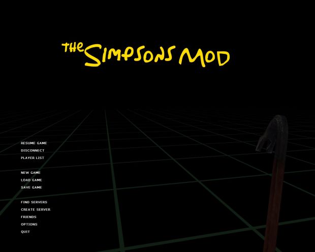Simpsons Mod Menu with 3rd Dimension Map in Background image - ModDB