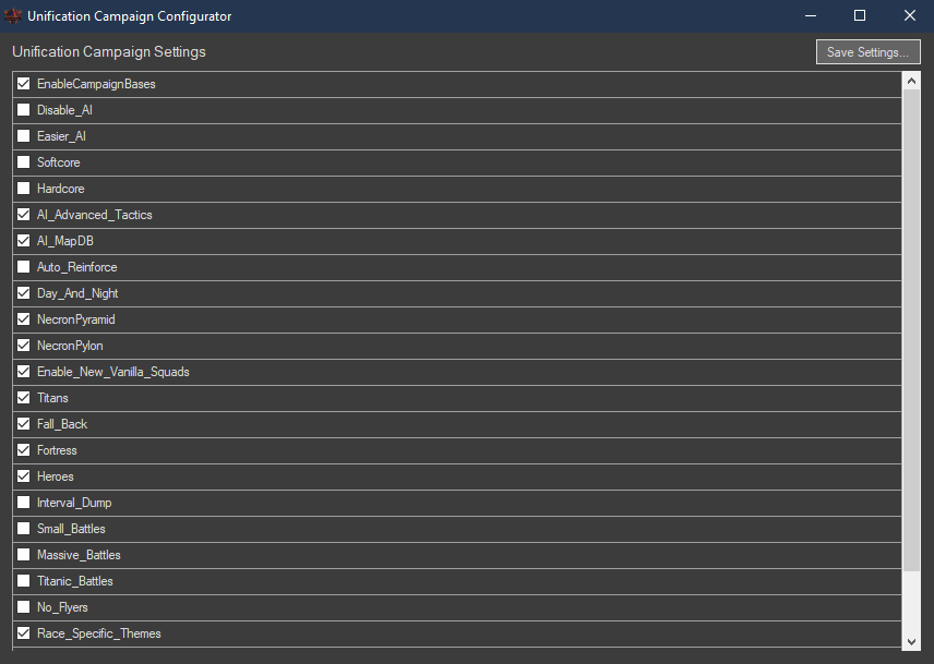 Unification Configurator 1.0.4 file - ModDB