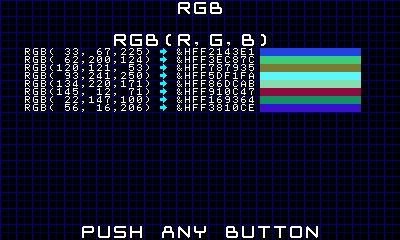GRAPHICS - RGB (Calculating Logical Color Codes) image - SmileBASIC - ModDB