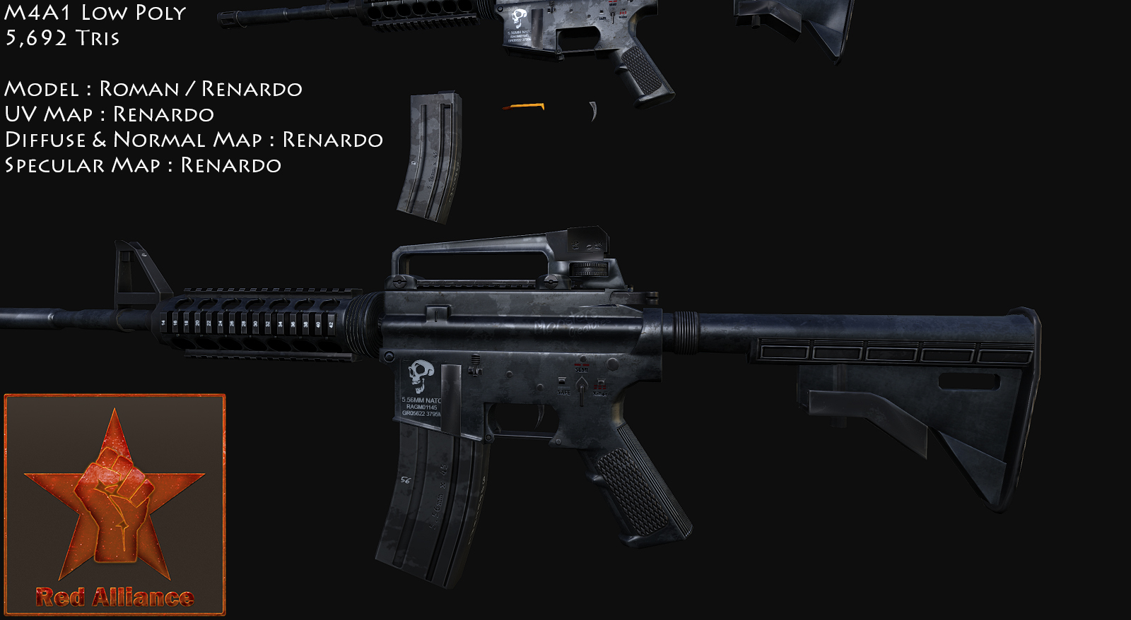 M4A1 Render image - Red Alliance - ModDB