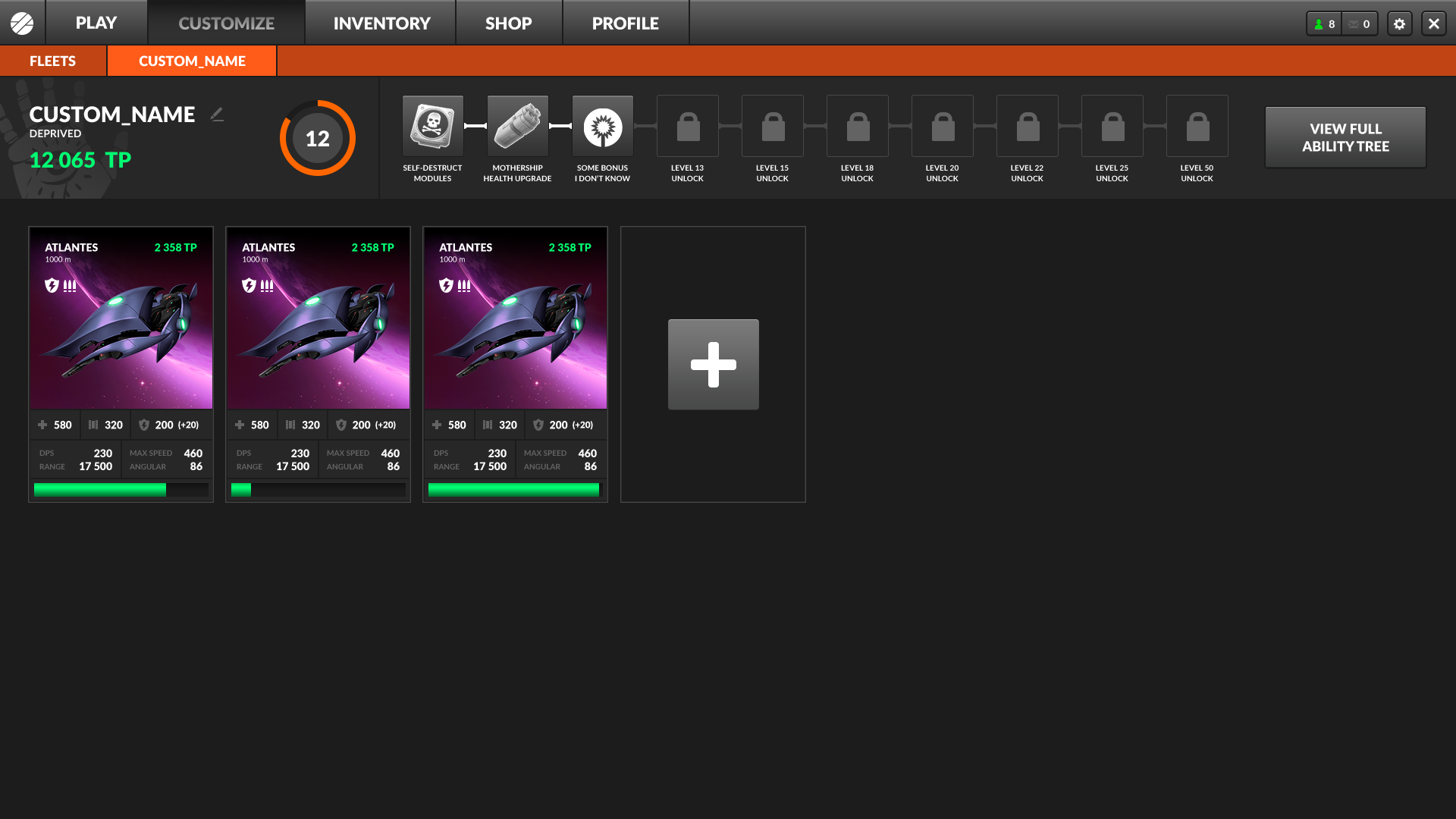 Main menu mock-up image - Starfall Online - ModDB