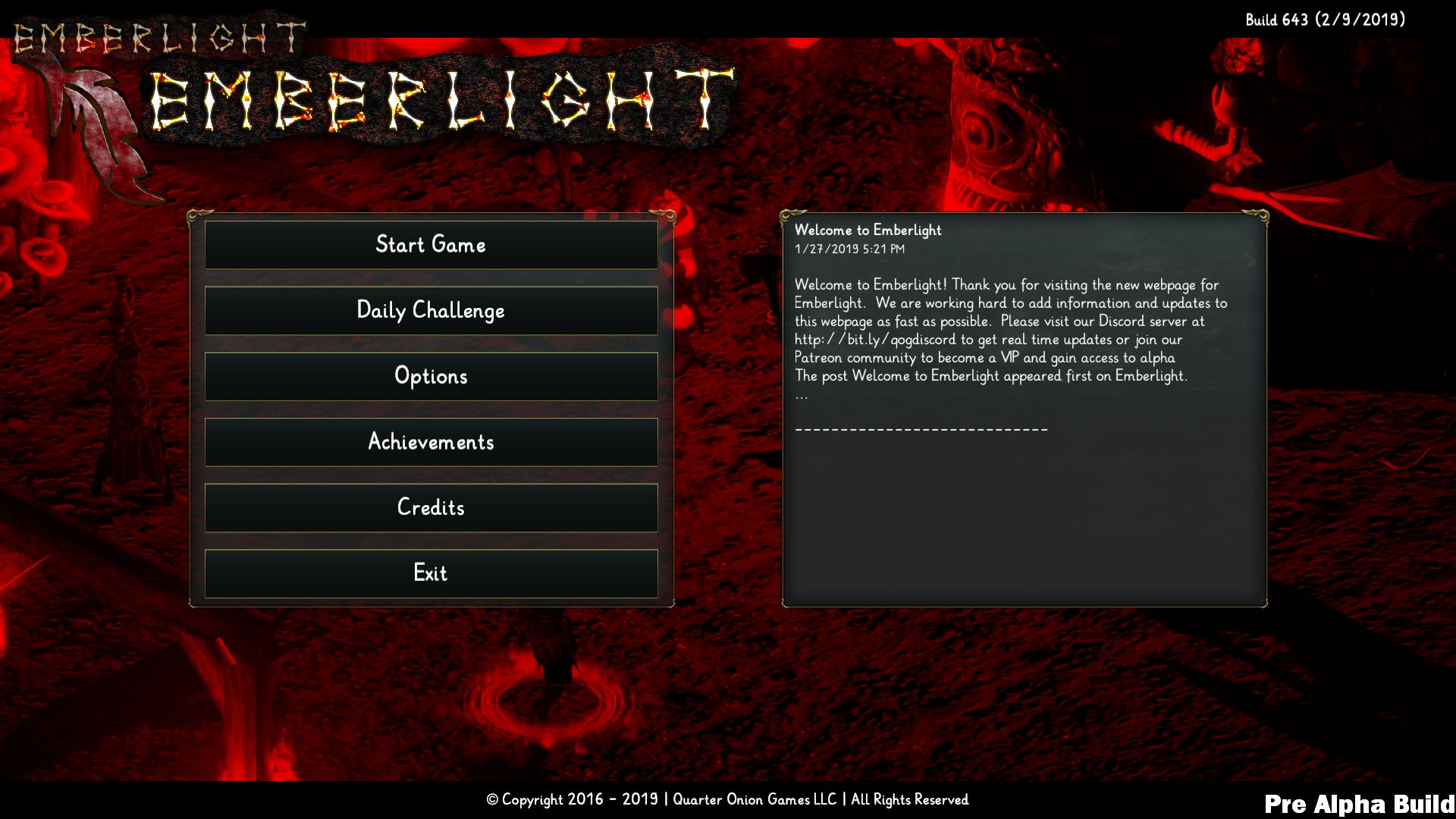 Emberlight Alpha Image - Main Menu WIP - ModDB