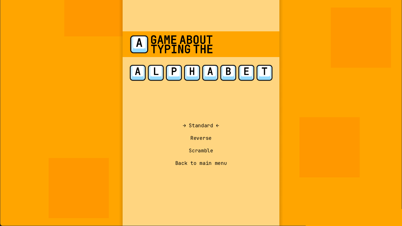 choose mode image - A Game About Typing The Alphabet - ModDB