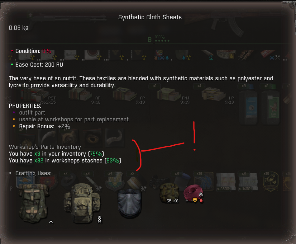 Workshops Parts Inventory Addon S T A L K E R Anomaly Mod For S T A