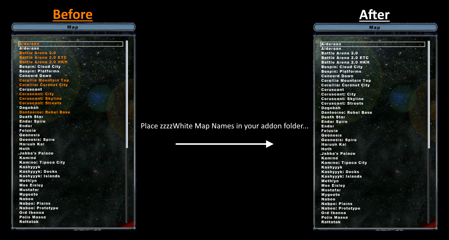 Make all Instant Action map names white file - Star Wars Battlefront II ...