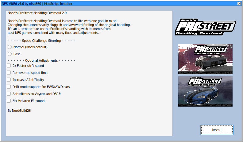 Noob's ProStreet Handling Overhaul mod - ModDB