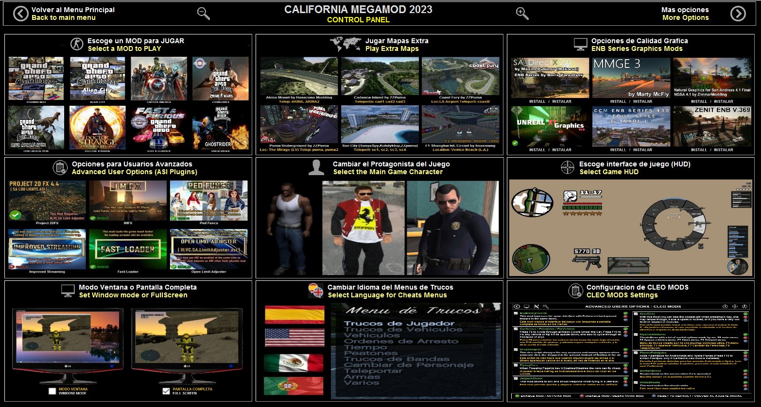 launcher's options menu (updated) image - California Megamod for Grand ...