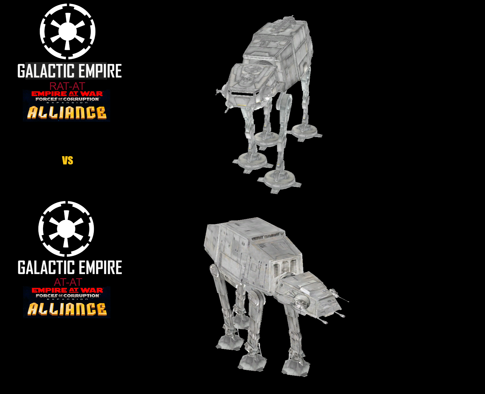RAT-AT walker vs AT-AT walker image - Star Wars Alliance Rebellion mod ...