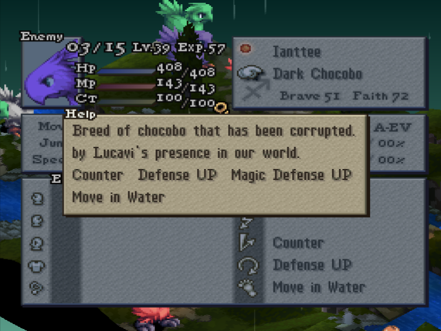 Dark Chocobo Job Description image - Final Fantasy Tactics 1.3 mod for ...