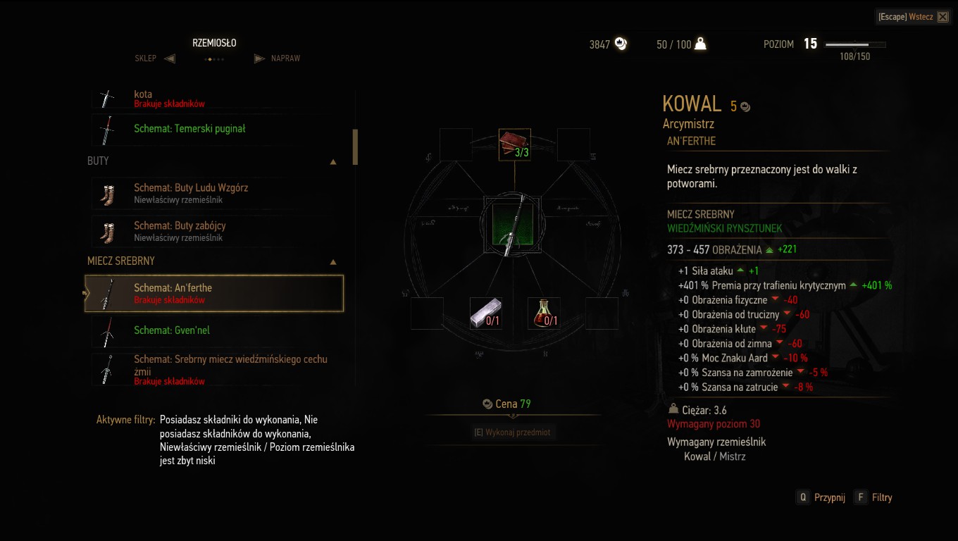 New stats unique sword image - NemezisMod for The Witcher 3: Wild Hunt ...