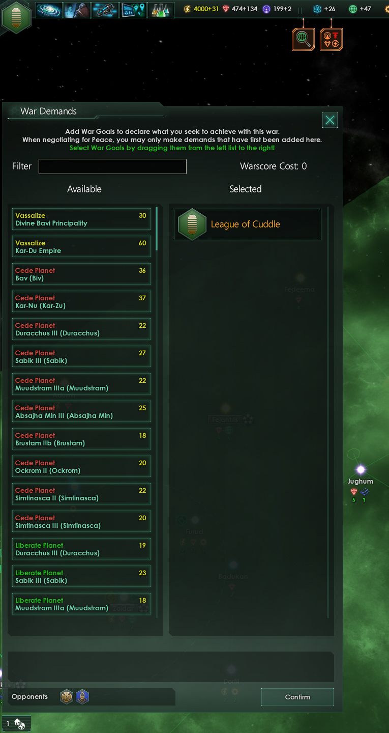 Extended Wargoal Menu mod for Stellaris - ModDB
