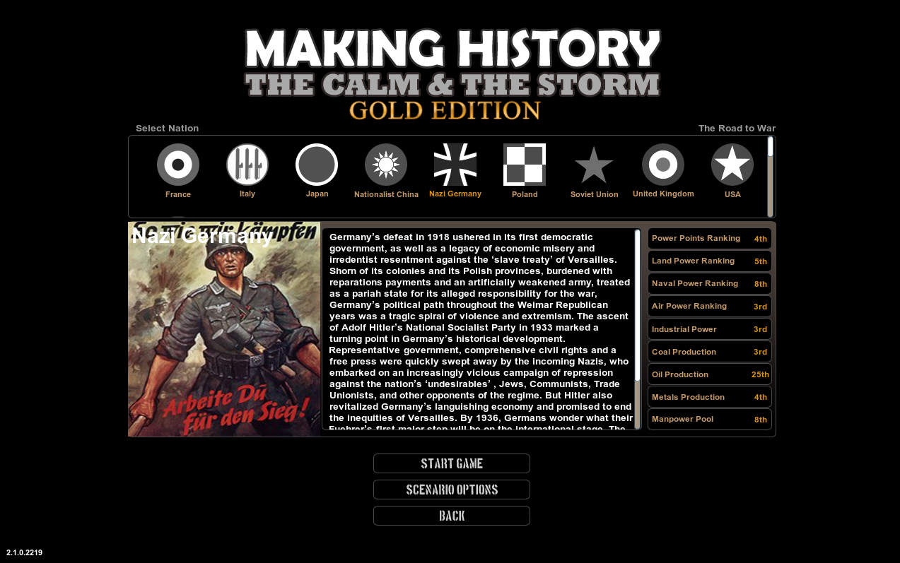 Country Selection Screen image - The Road to War mod for Making History ...