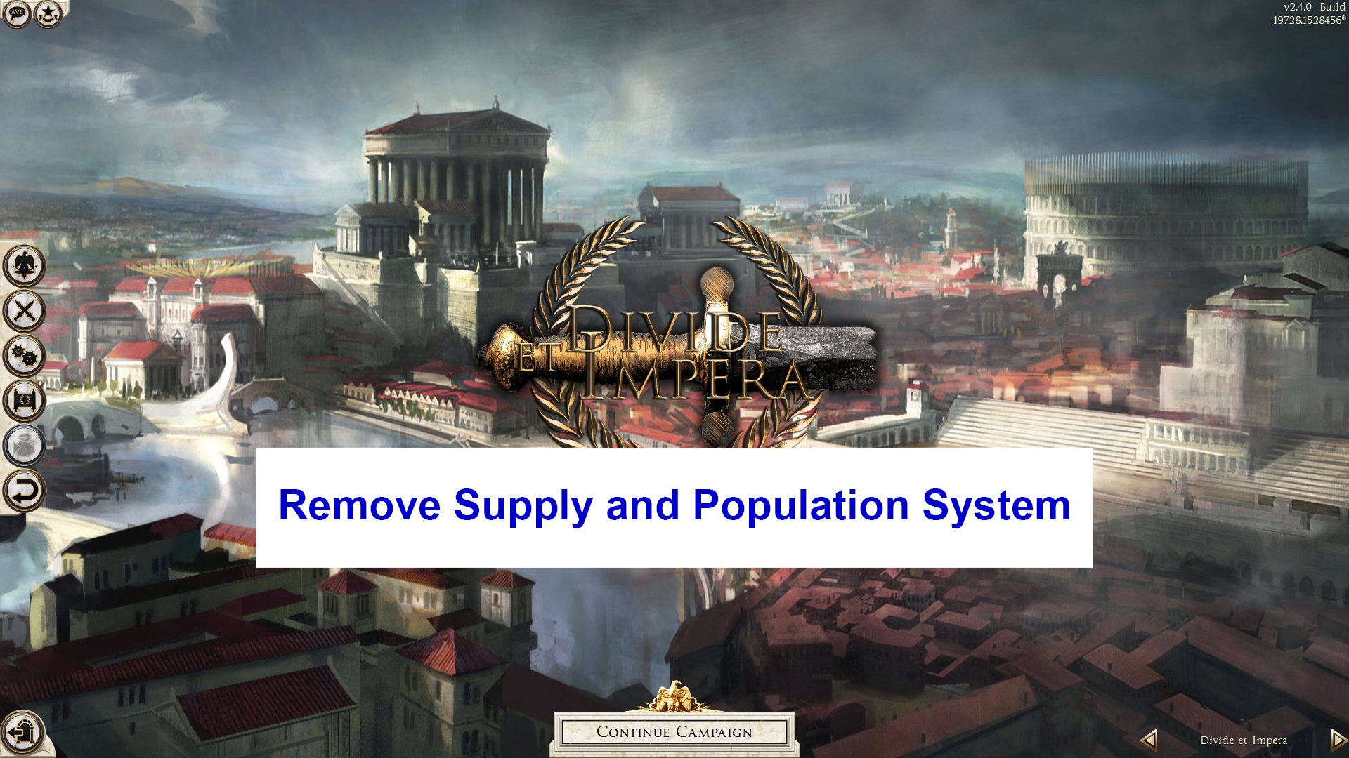 (Submod) Remove Supply and Population systems of DEI for Total War ...