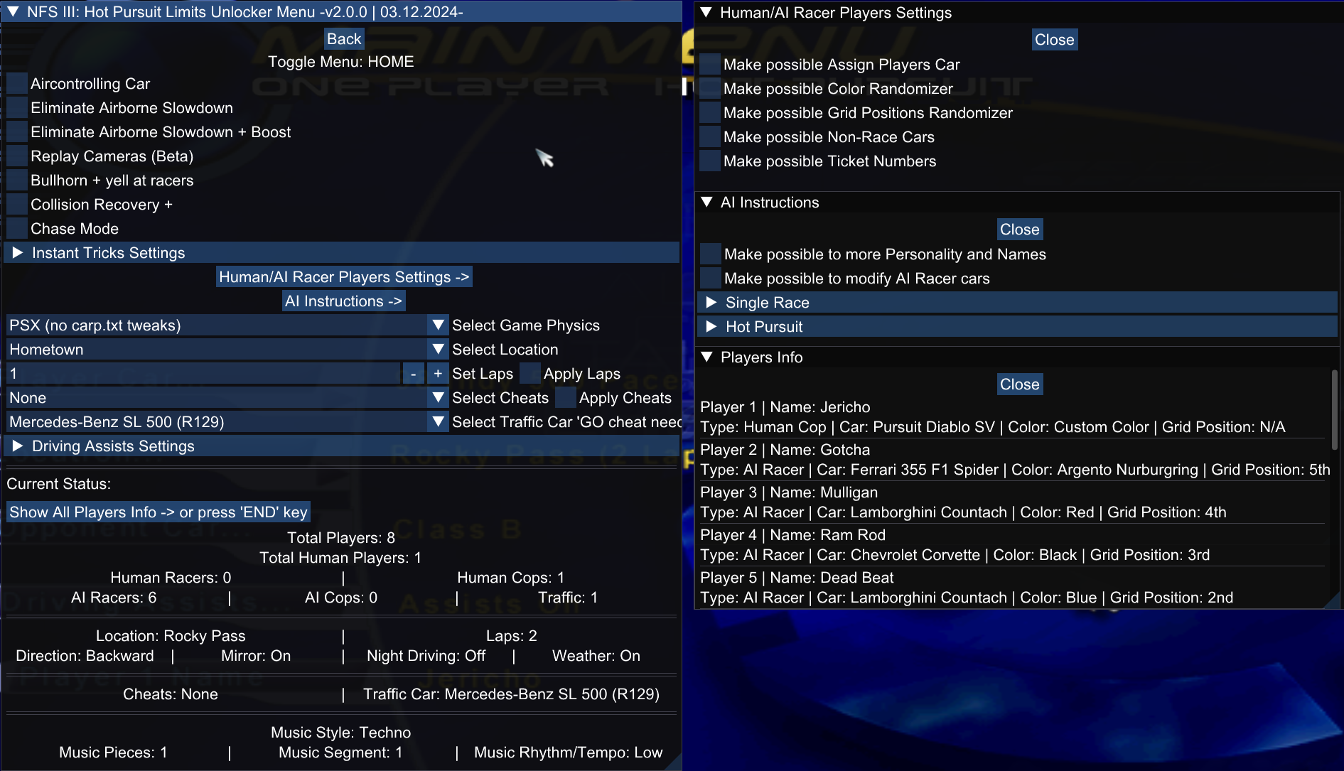 Images - Need for Speed III: Hot Pursuit - Limits Unlocker Mod Menu for ...