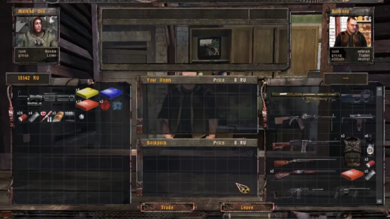 A quick peek at Barkeep's inventory (S.T.A.L.K.E.R.: Shadow of ...