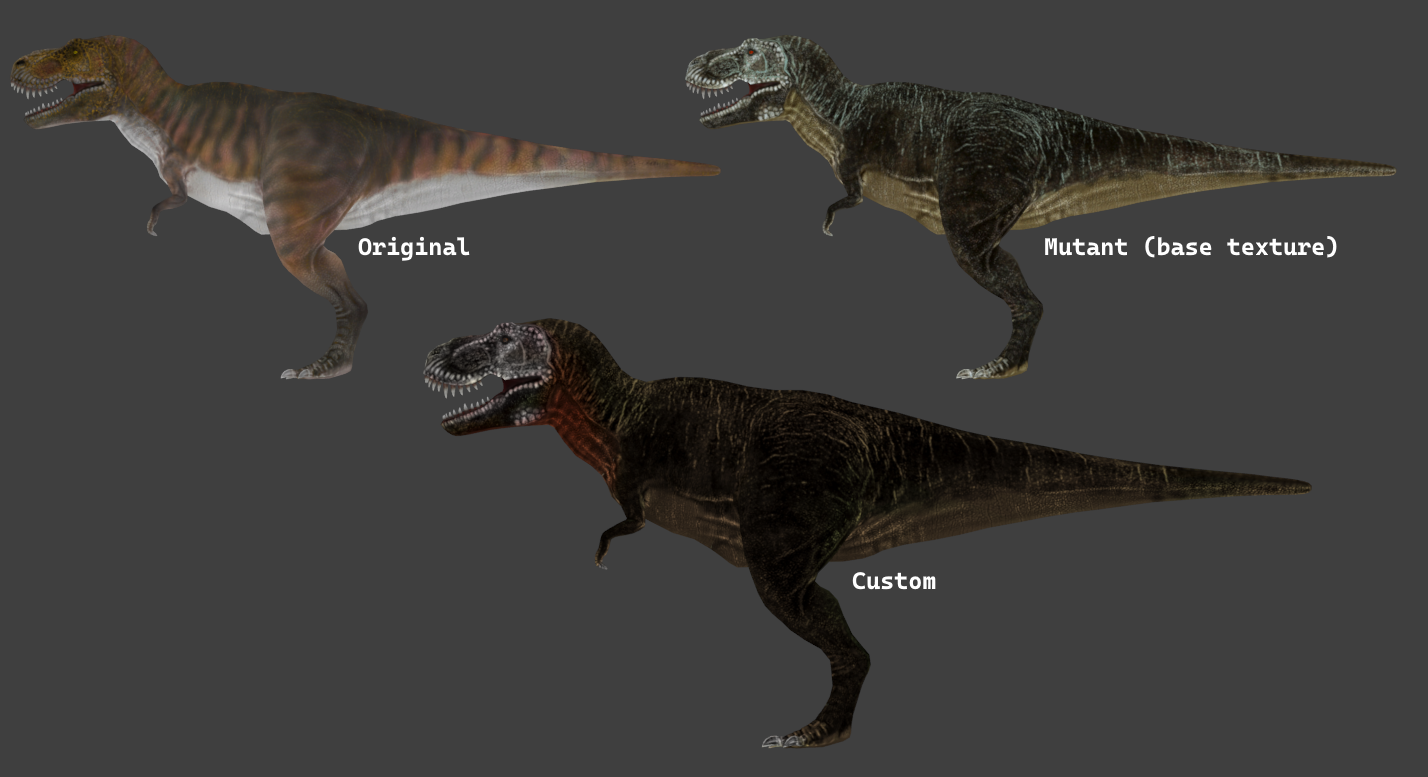 Texture Comparison image - Rex Re-texture mod for Carnivores: Dinosaur ...