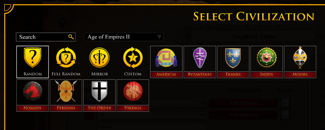 Civ List image - Empirecraft mod for Age of Empires II: Definitive ...