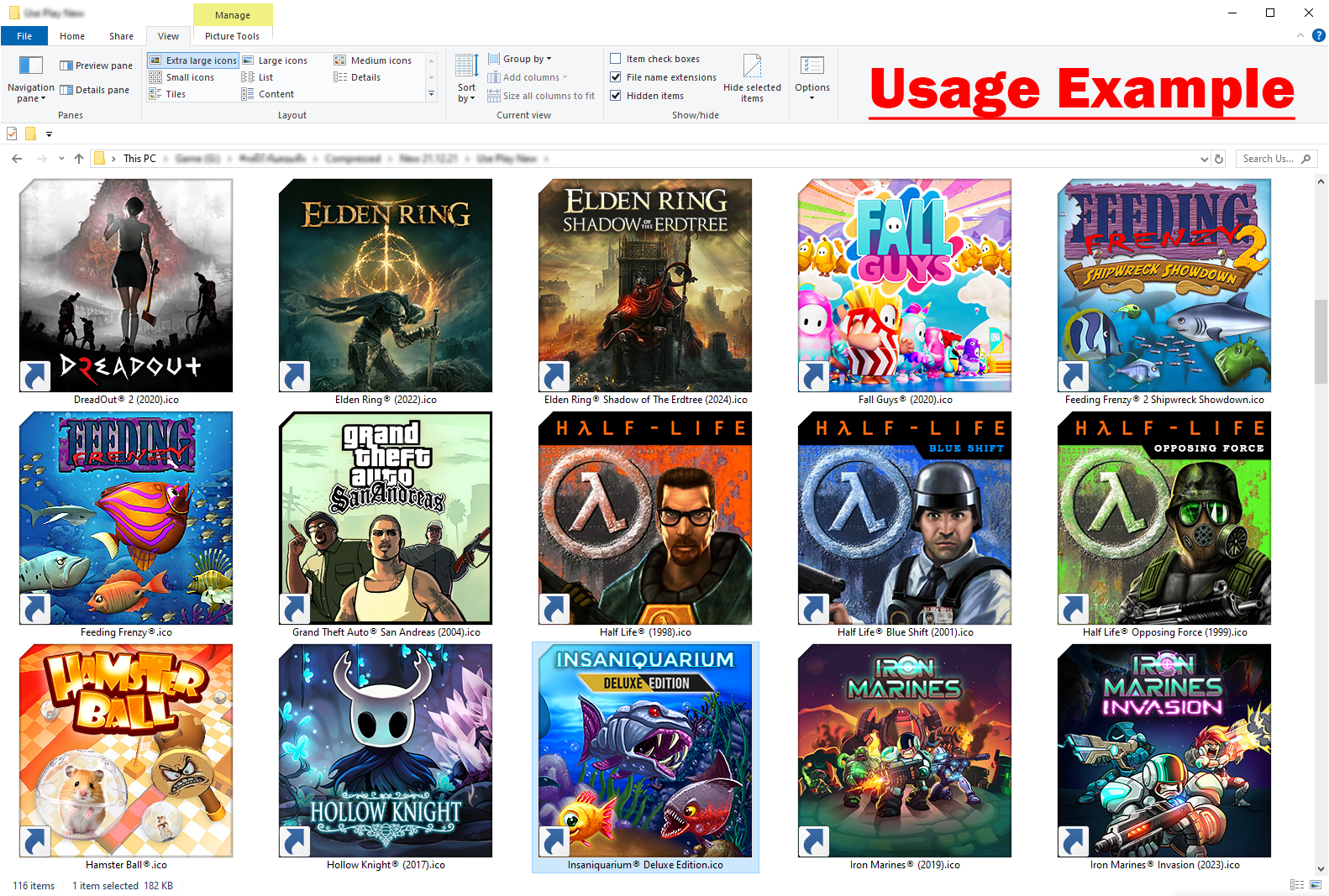 Usage Example image - Fancy Game Icons Collection (For Game Shortcuts ...